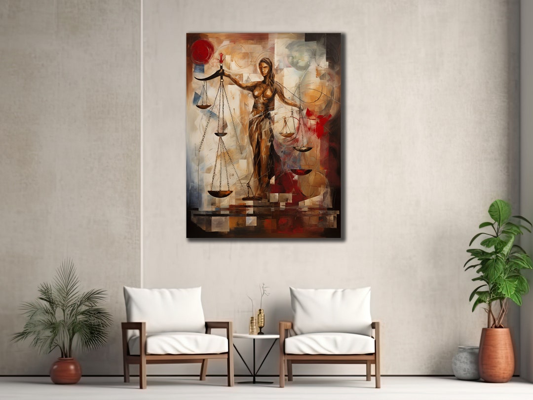 Scales of Justice Canvas Art, Lawyer Office Wall Decor, Print Wall Art ...