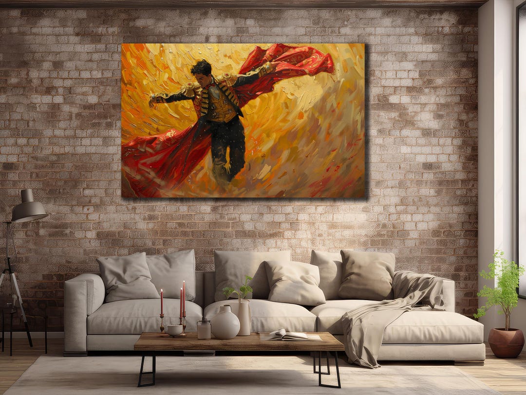 Bullfight Print Wall Art, Matador Bull Fighting Canvas, Spanish Matador ...