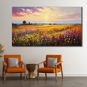 Spring Flowers Canvas Art, Wildflower Wall Decor, Modern Print on ...