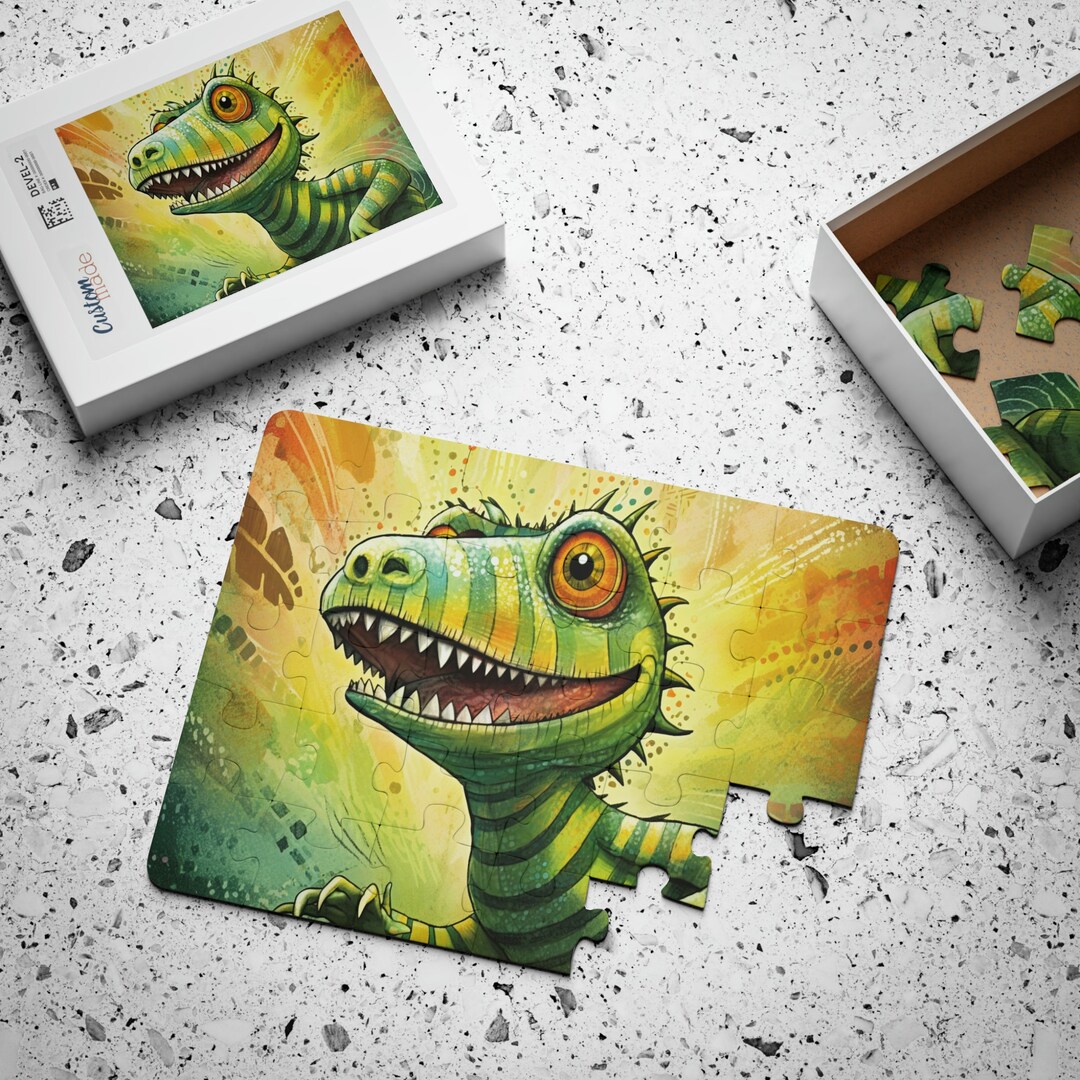 Kids' Puzzle, 30-piece Meet Our Adorable Happy Green Lizard Puzzle ...