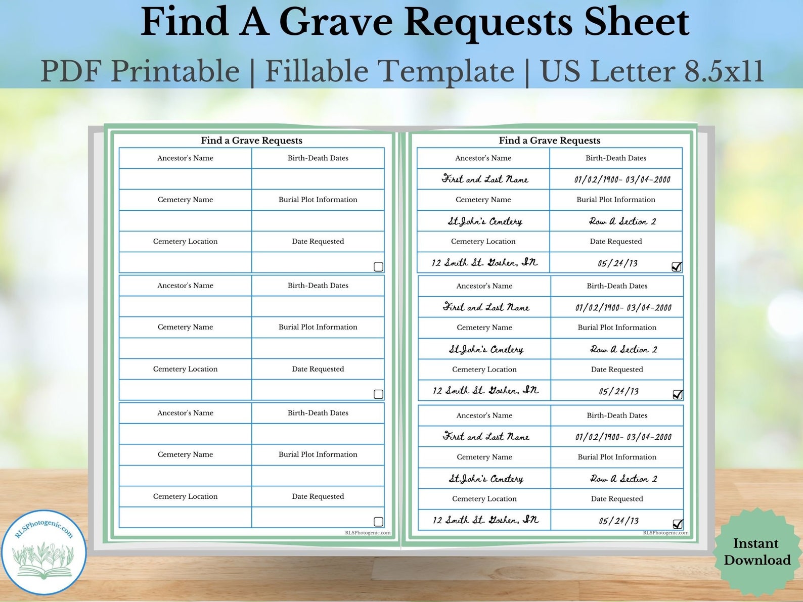Find a Grave Requests Organizer | Cemetery Records | Family Tree ...