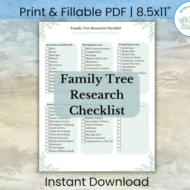 Genealogy Research - Etsy