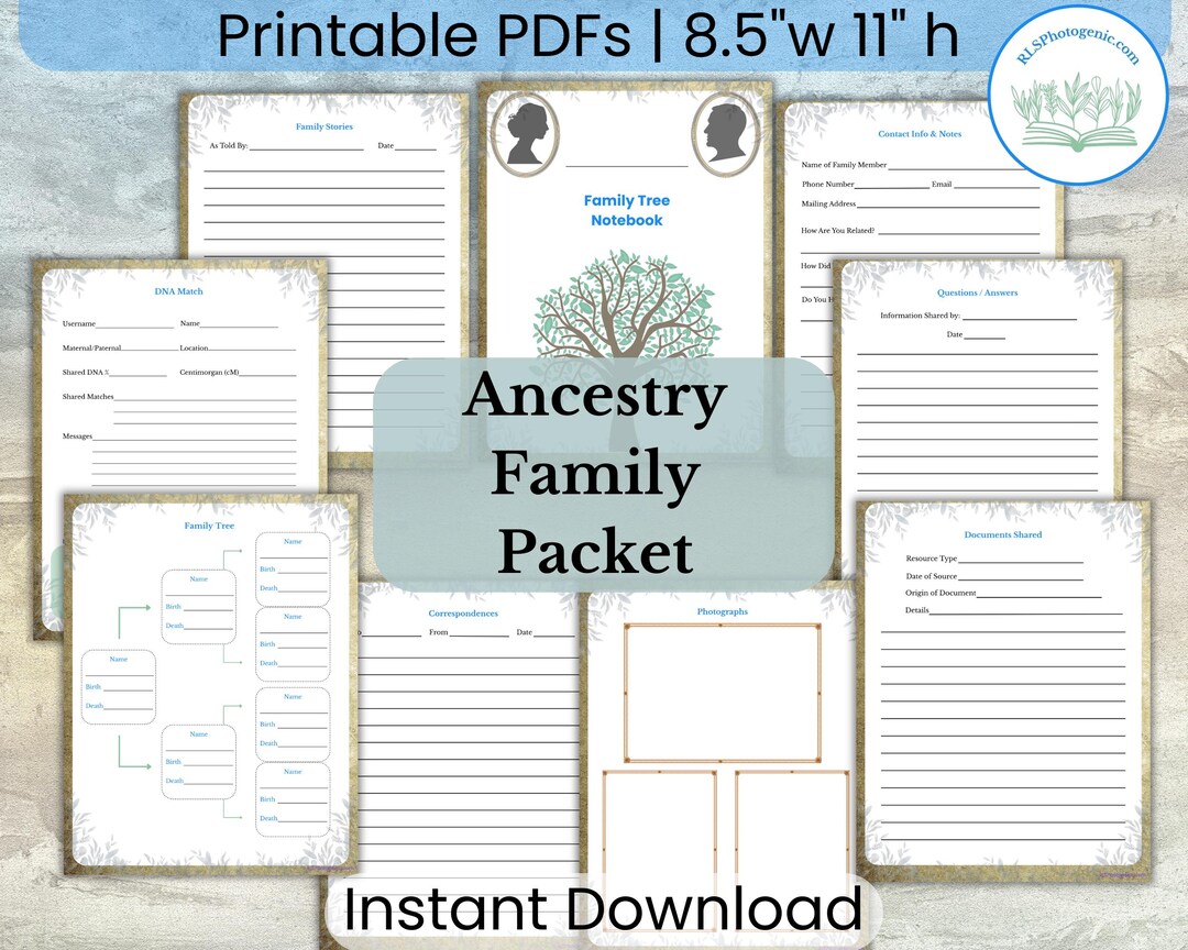 Genealogy Research Kit: Family Tree, DNA Matches, Ancestry Forms ...