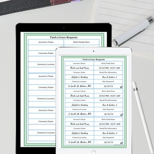 Find a Grave Requests Organizer | Cemetery Records | Family Tree ...