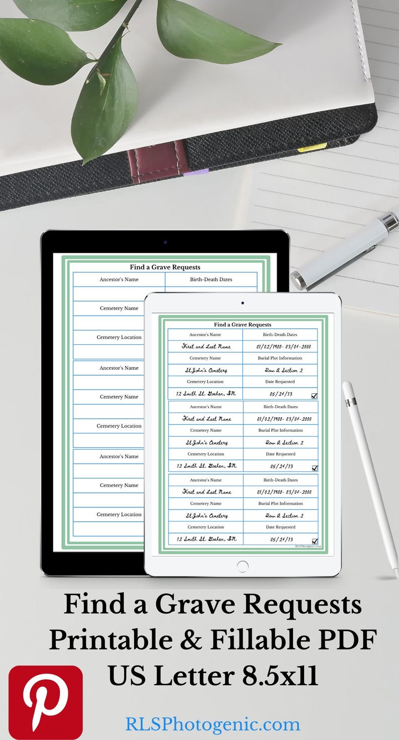 Find a Grave Requests Organizer | Cemetery Records | Family Tree ...