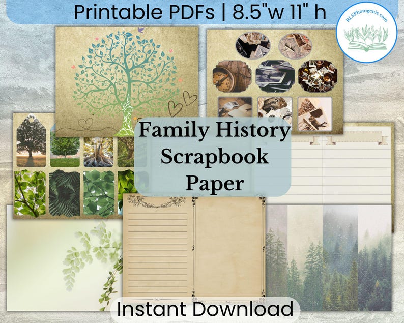 Family Tree Scrapbook Paper | Genealogist Gift | Junk Journal Ancestry ...