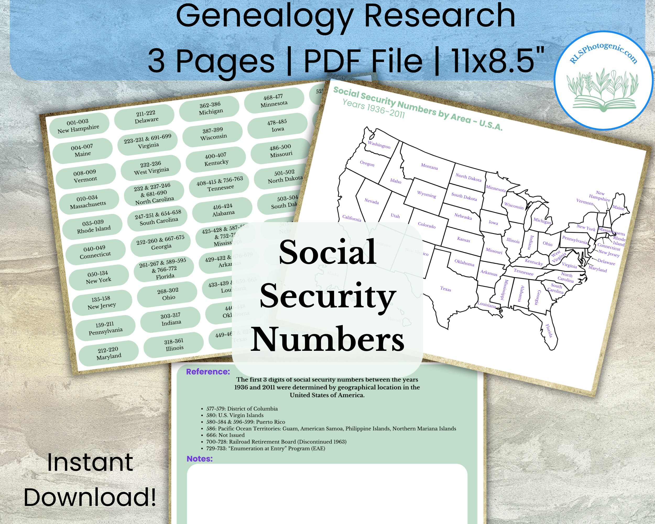 Social Security Numbers by State | Genealogy Family Tree Ancestry ...