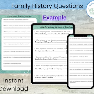 Family History Interview Questions | Ancestry Research Sheet | Family ...