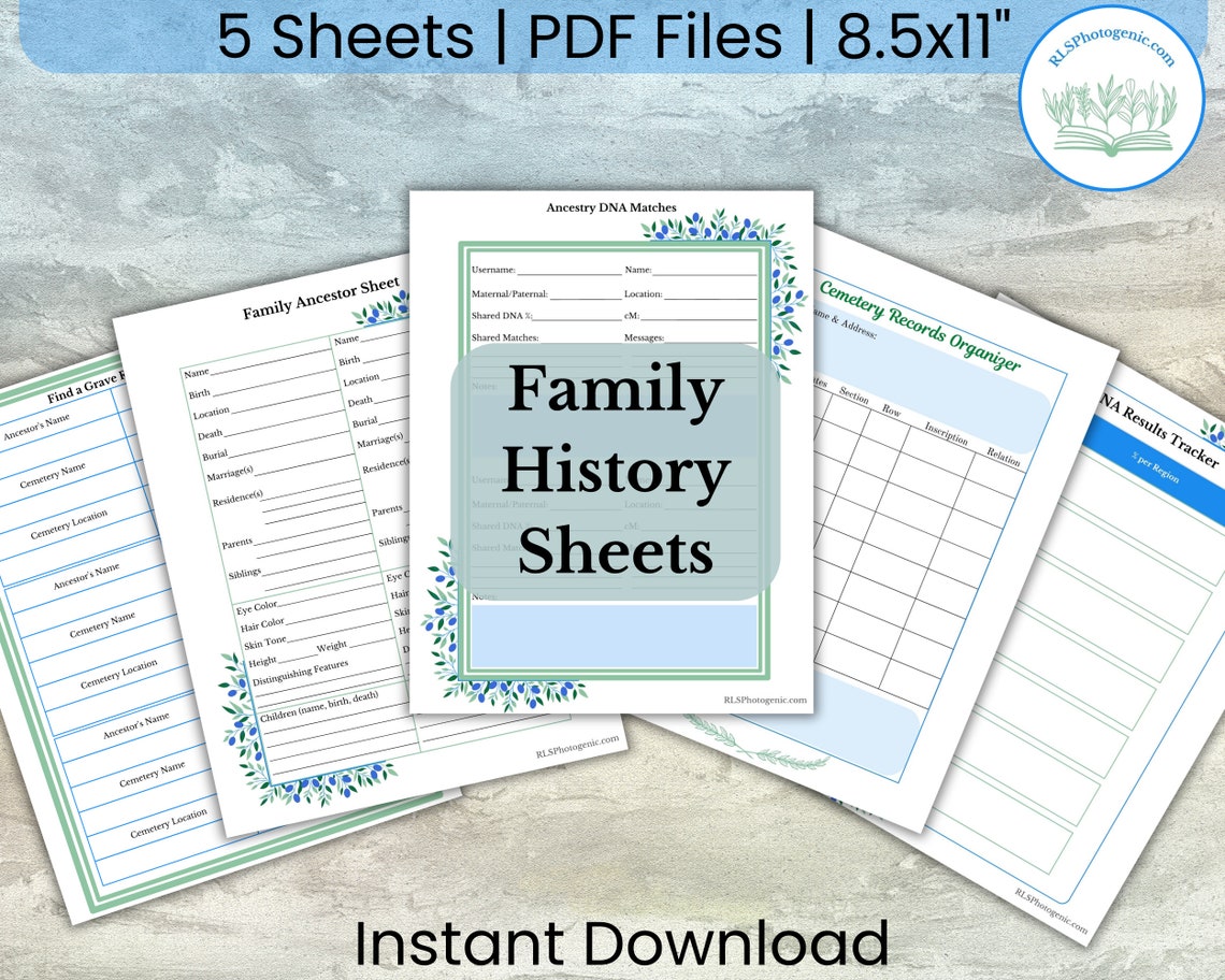 Family History Printable Sheets | Family Tree Ancestry Forms ...