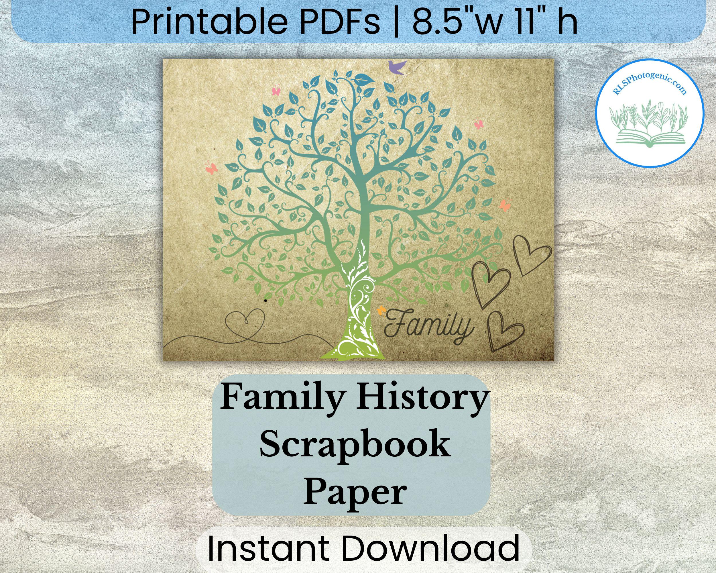 Family Tree Scrapbook Paper | Genealogist Gift | Junk Journal Ancestry ...