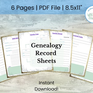 Genealogy Record Sheets Family Tree Research Ancestry Printable ...