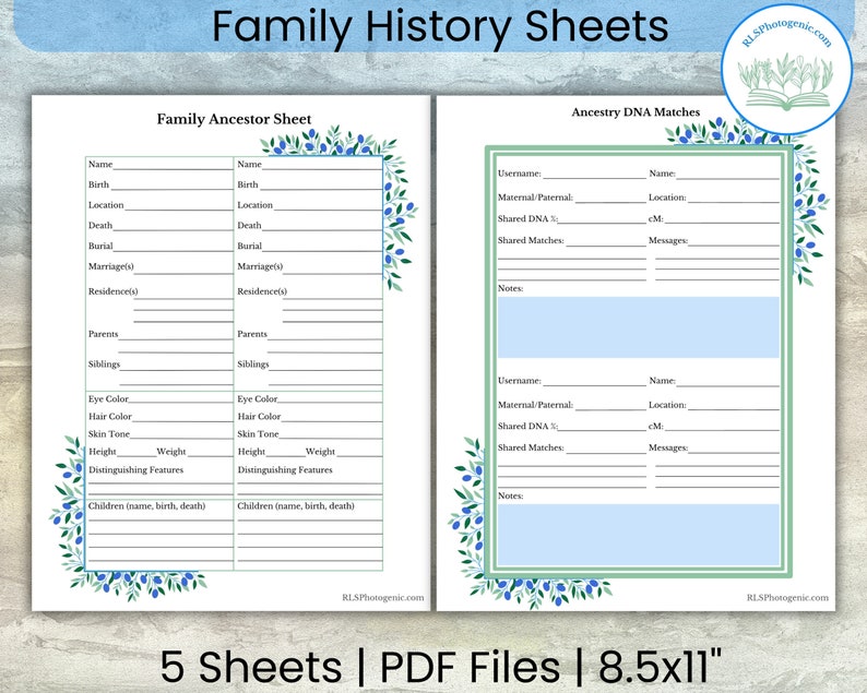 Family History Printable Sheets | Family Tree Ancestry Forms ...