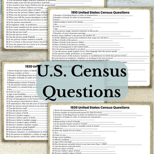 United State Census Questions Printable Fillable Sheets Years 1900 ...