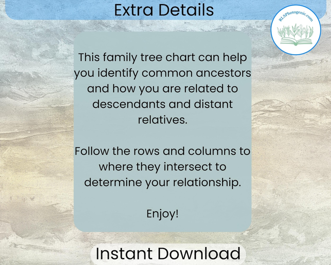 Family Tree Relationship Chart | Genealogy Common Ancestor Template ...