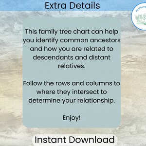 Family Tree Relationship Chart | Genealogy Common Ancestor Template ...