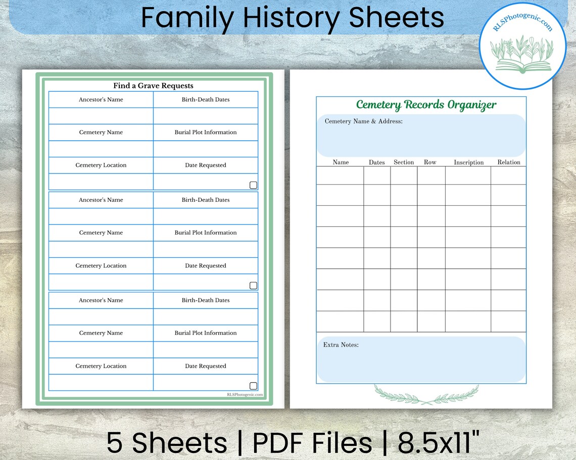 Family History Printable Sheets | Family Tree Ancestry Forms ...