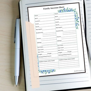 Family Tree Ancestry Sheet Genealogy Forms Family History Group Sheet ...