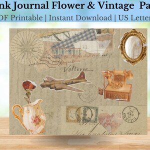 Junk Journal Printable Pages Wild Flowers Vintage Designs Stamps - Etsy