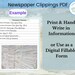 Newspaper Clippings Sheet | Articles Organizer | Fillable Printable ...