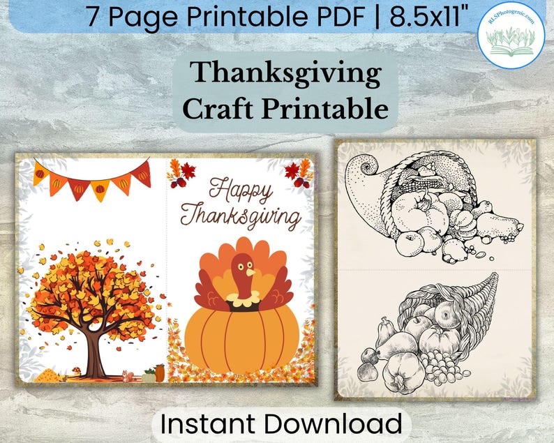 Thanksgiving Craft Paper Printable | Junk Journal Scrapbook Cutouts ...