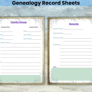 Genealogy Record Sheets Family Tree Research Ancestry Printable ...