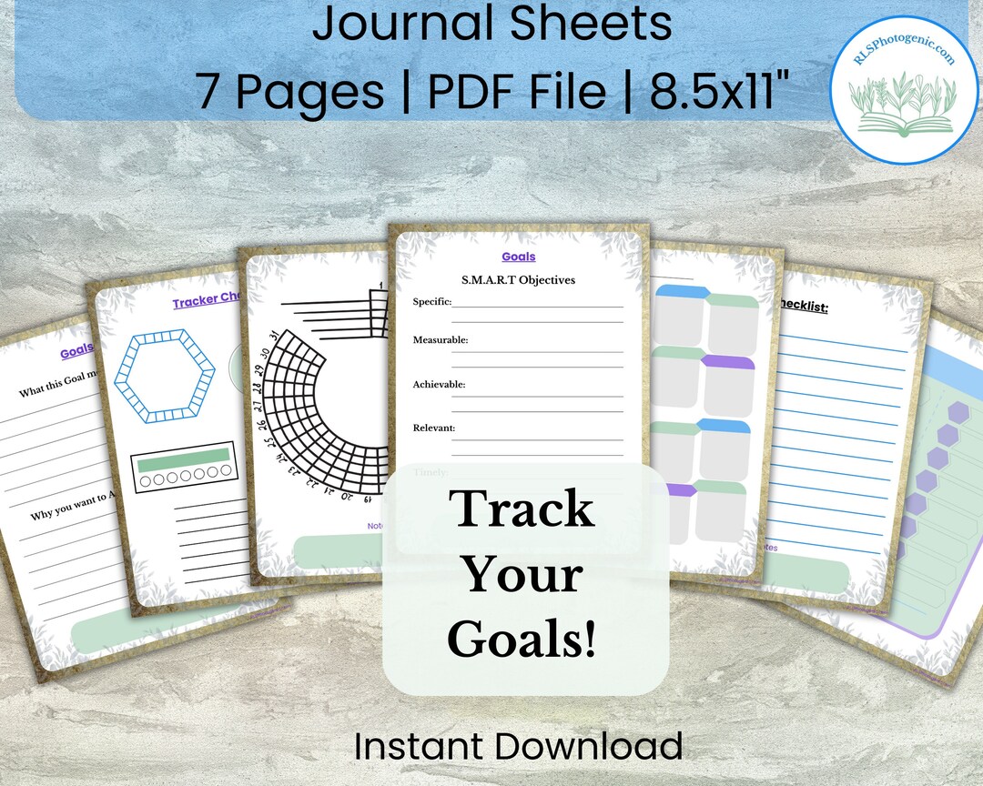Goal Setting Habit Tracker Sheets | Printable Fillable Journal ...