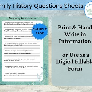 Family History Interview Questions | Ancestry Research Sheet | Family ...