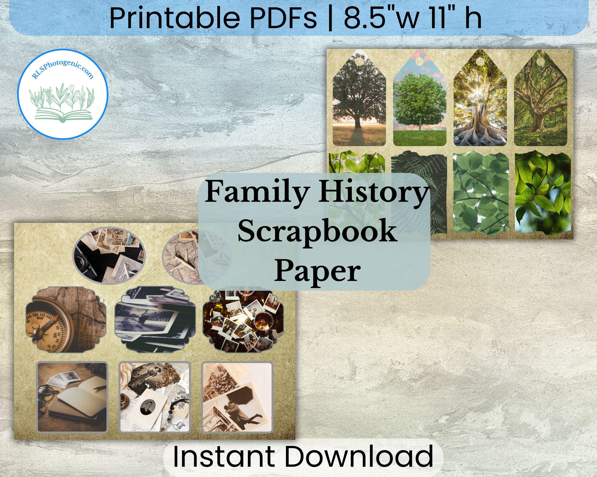 Family Tree Scrapbook Paper | Genealogist Gift | Junk Journal Ancestry ...