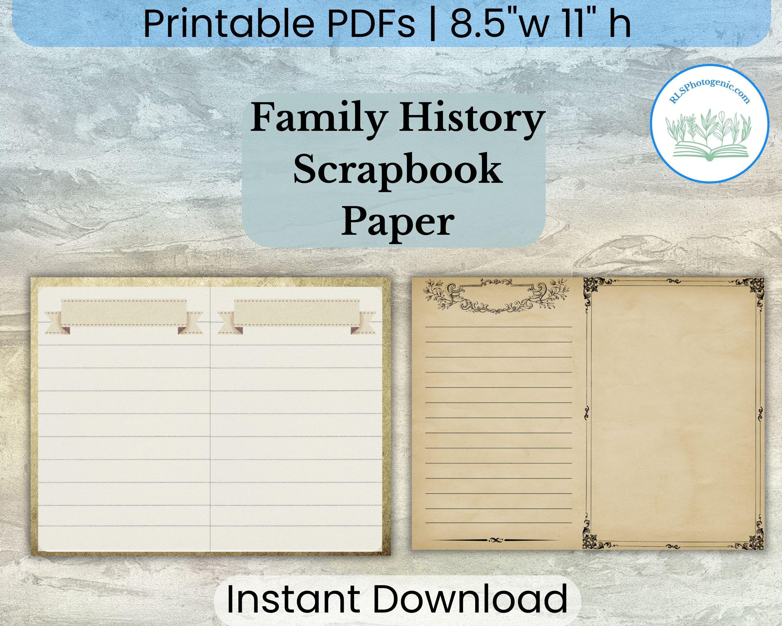 Family Tree Scrapbook Paper | Genealogist Gift | Junk Journal Ancestry ...
