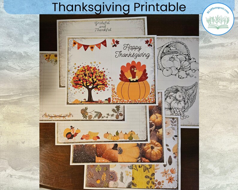 Thanksgiving Craft Paper Printable Junk Journal Scrapbook Cutouts ...