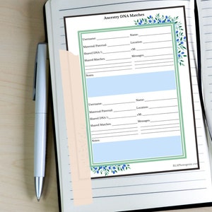 Ancestry DNA Matches Template Family History Sheet Genetic Genealogy ...