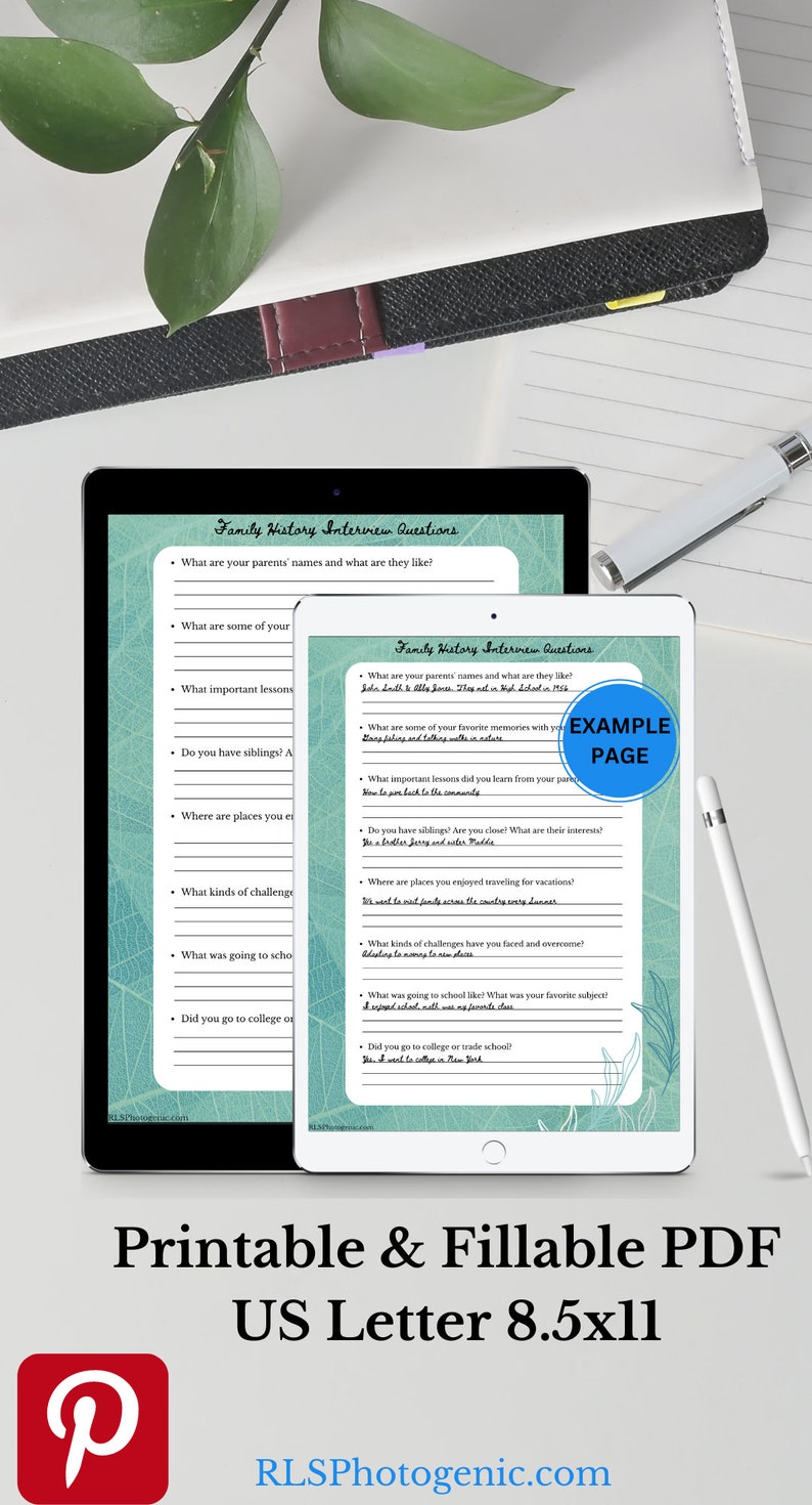 Family History Interview Questions Ancestry Research Sheet - Etsy