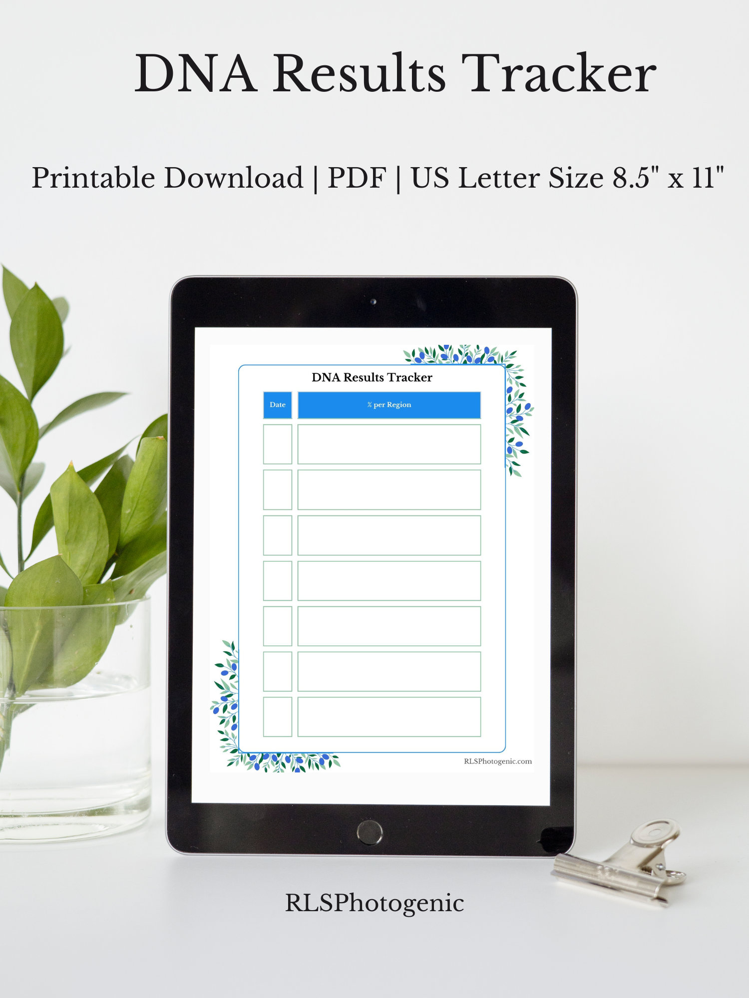 DNA Ethnicity Results Tracker: Printable Fillable PDF (8.5x11 ...