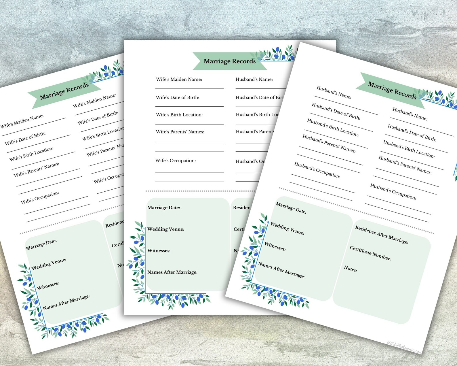 Marriage Records Printable Fillable Sheets Family Tree Ancestry ...