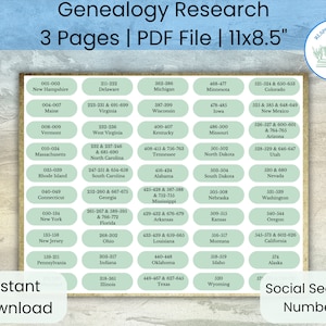 Social Security Numbers by State | Genealogy Family Tree Ancestry ...