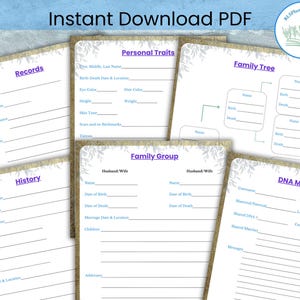 Family Tree Gift | Genealogy Worksheet Templates | Ancestor Legacy ...