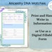 Ancestry DNA Matches Template | Family History Sheet | Genetic ...