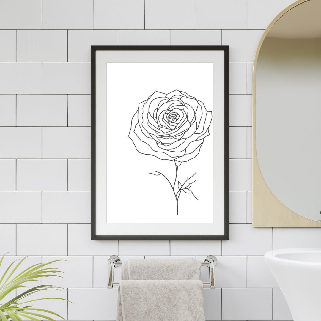 Rose Line Art Simple Line Art Continuous Line Art - Etsy