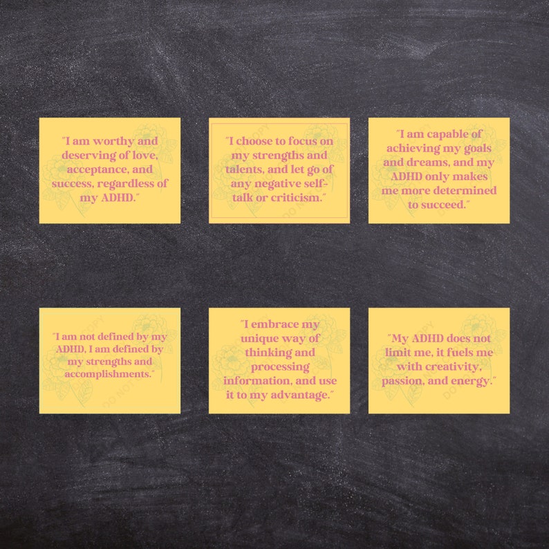 Positive Affirmation Cards for Teens With ADHD Self-esteem - Etsy