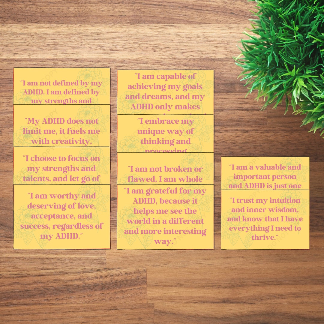 Positive Affirmation Cards for Teens With ADHD, Self-esteem Boost ...