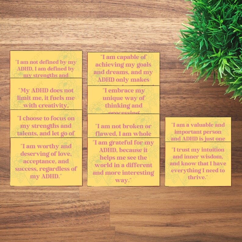 Positive Affirmation Cards for Teens With ADHD, Self-esteem Boost ...
