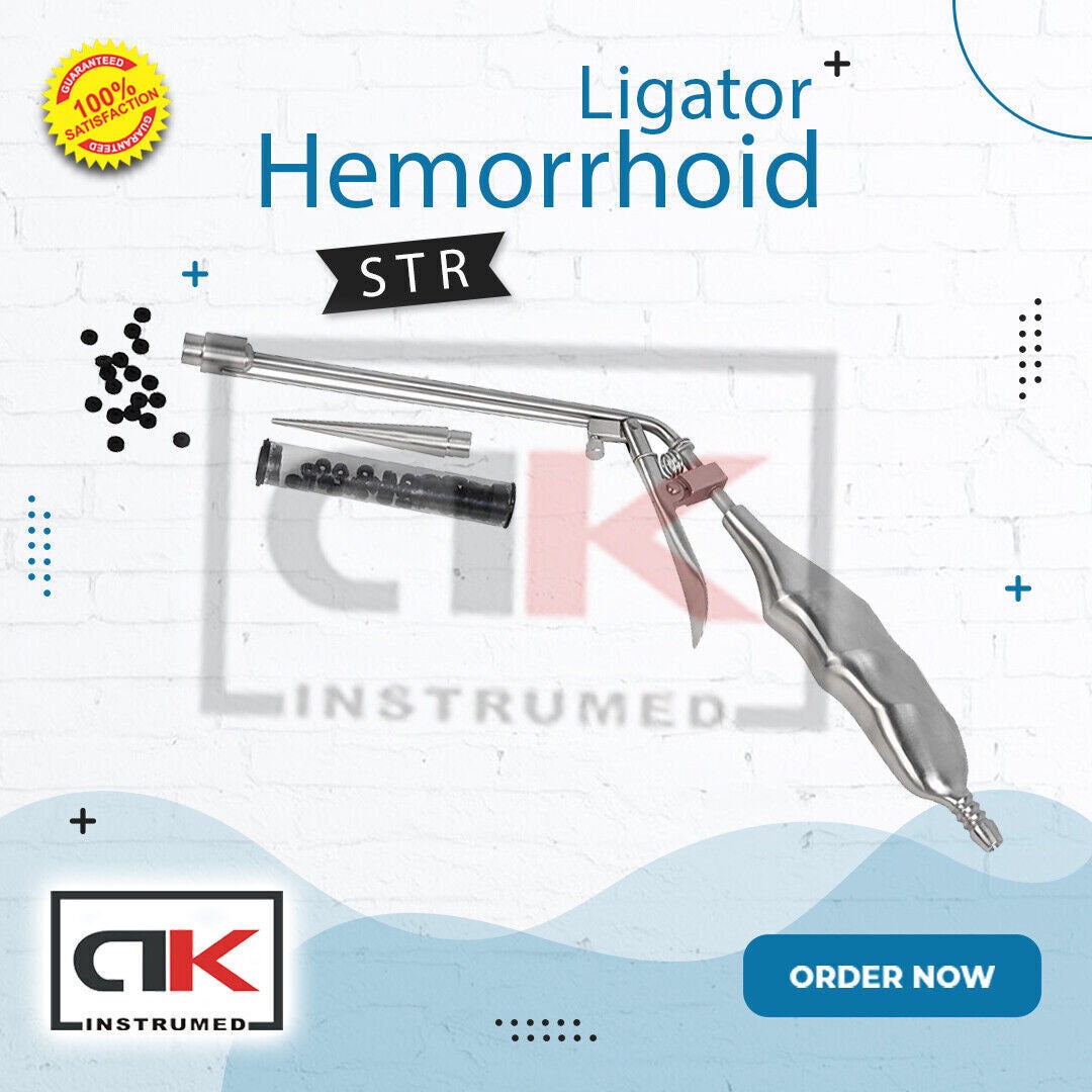 Hemorrhoid Suction Ligator STR Angle + 100 Latex Bands NEW Surgical ...