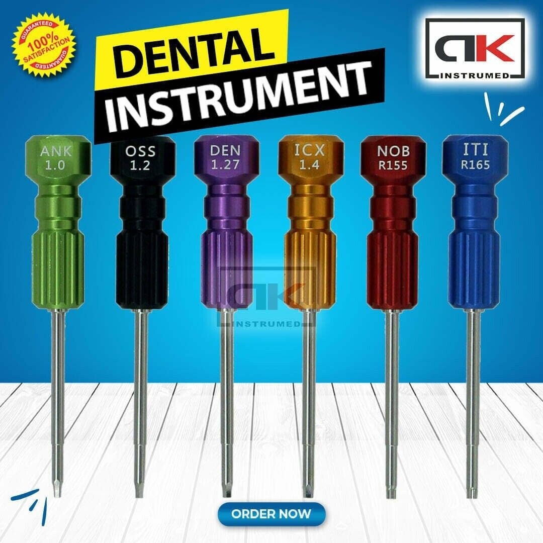 Dental Implant Screw Driver Kit Abutment Implant Set of 8 Drivers New ...