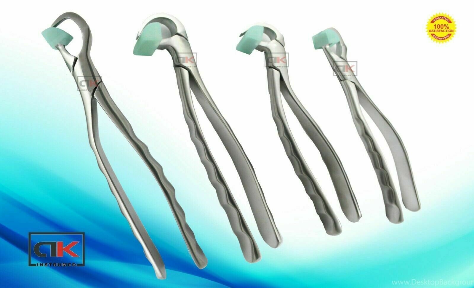 Dental Extraction Forceps Standard Series Set of 4 Pcs 20 Bumpers Free ...