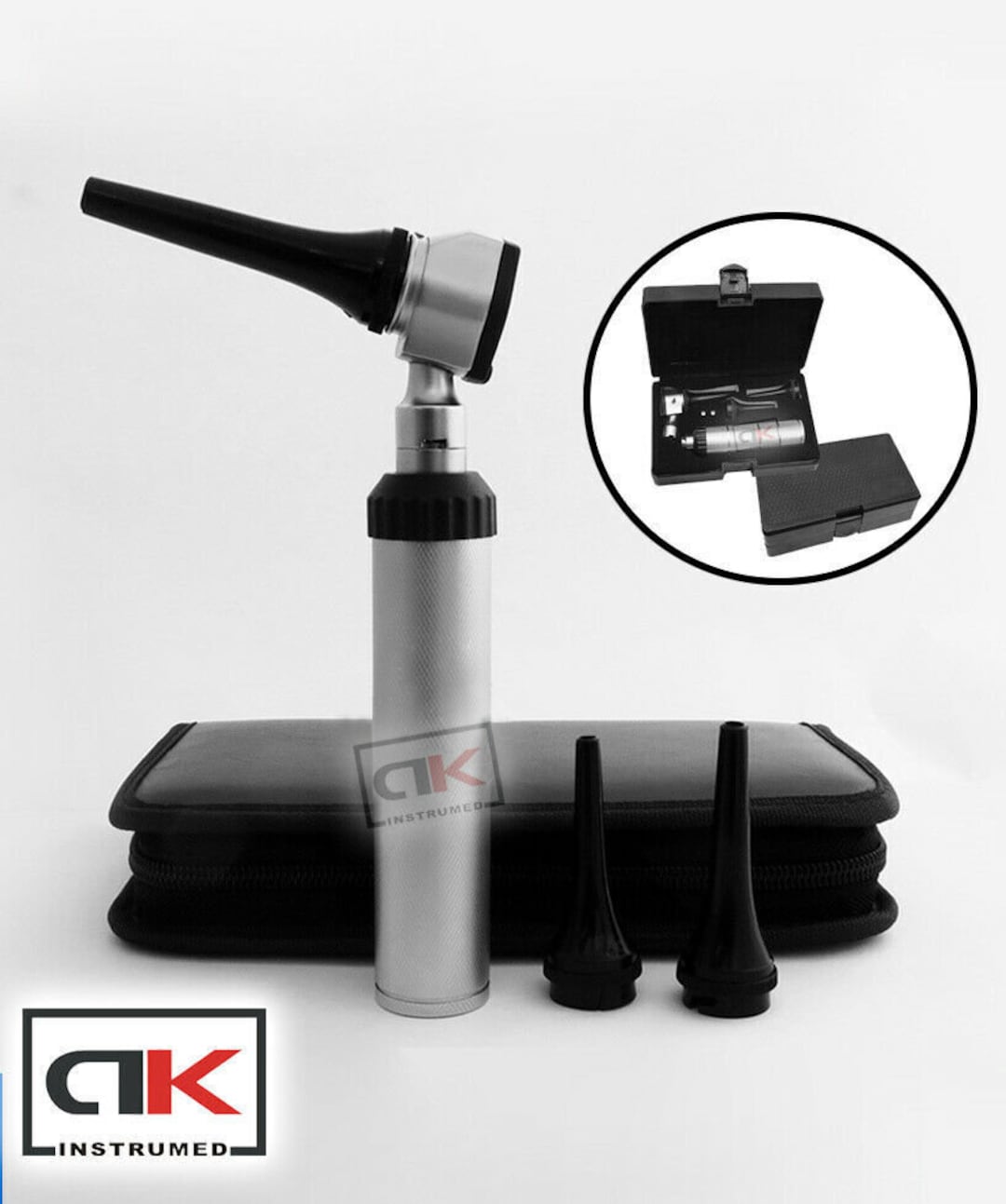 VETERINARY Professional Otoscope Bright LED Ear Examination Set New CE ...