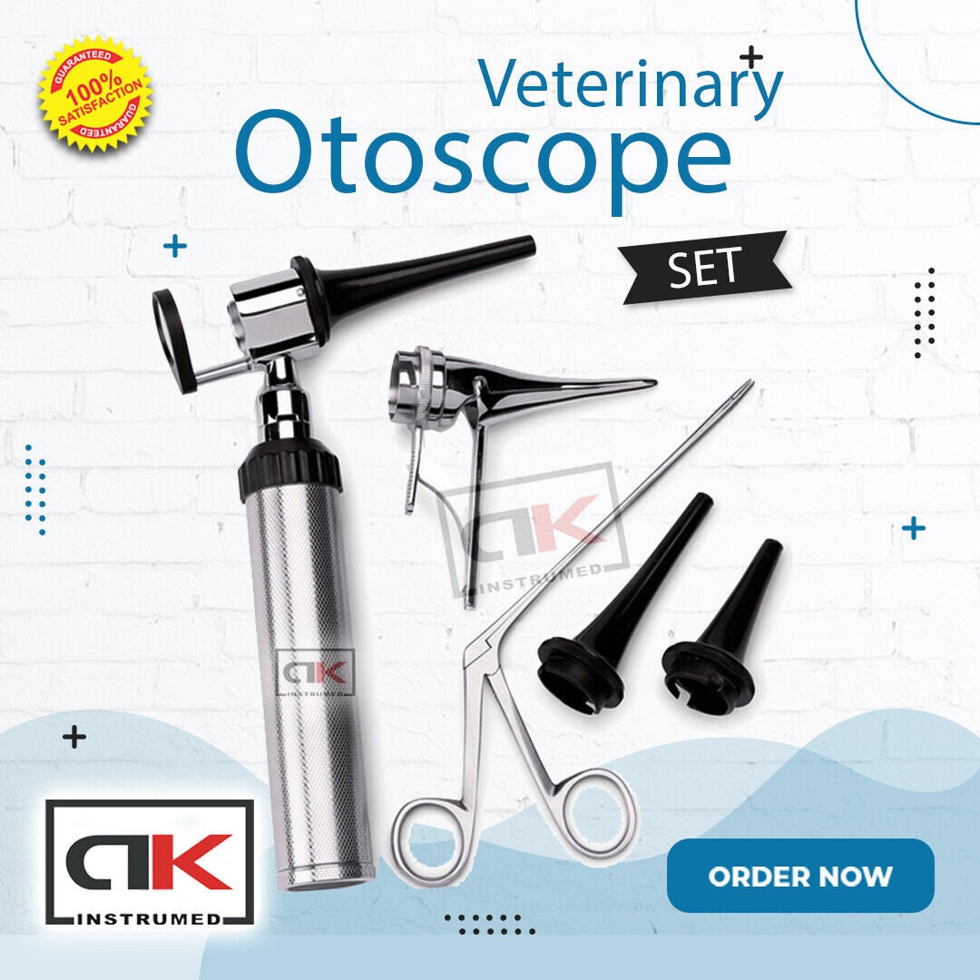 Veterinary Operating Otoscope With Nasal Speculum Aligator Forcep Set ...