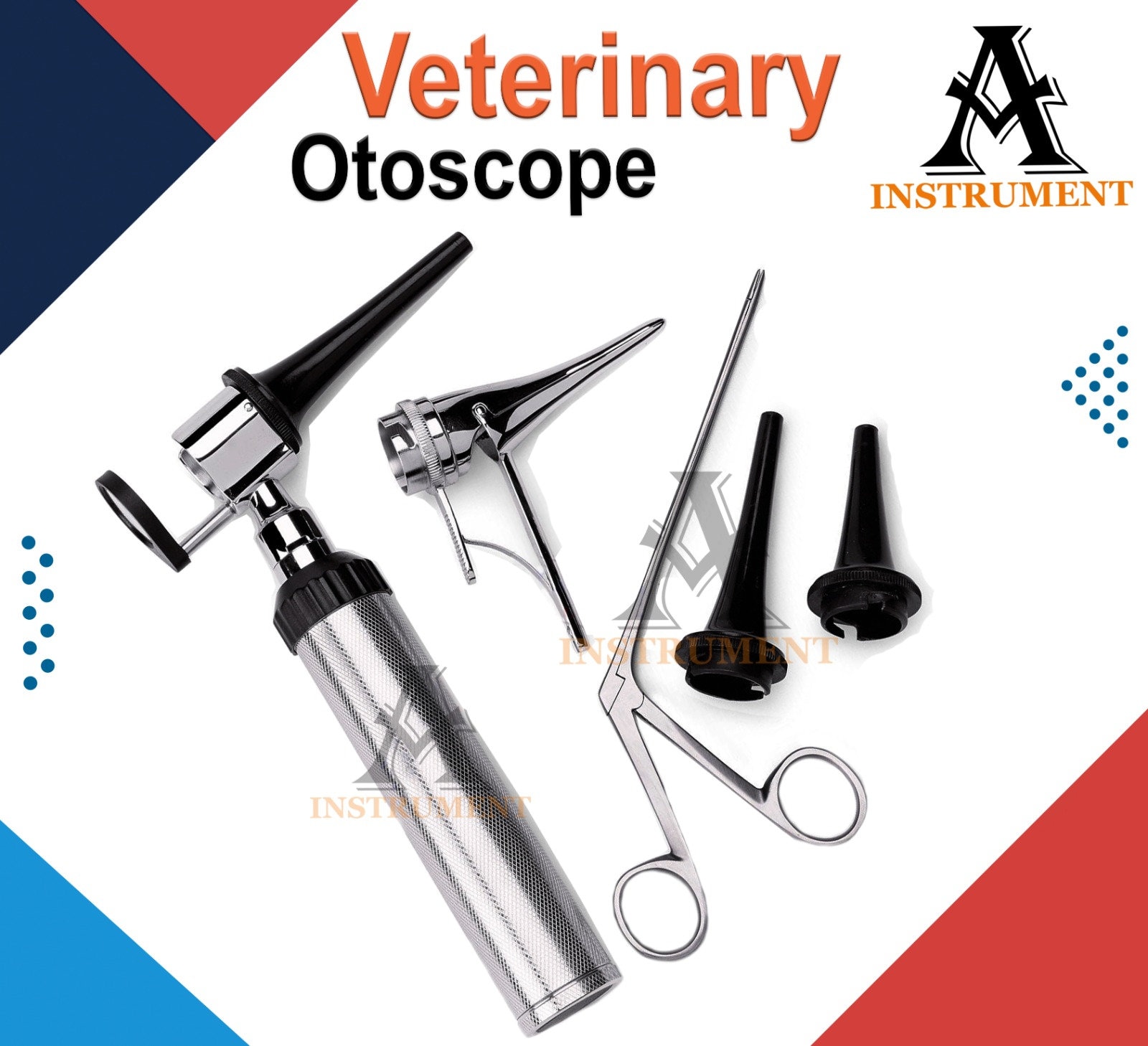 Veterinary Operating Otoscope With Nasal Speculum Aligator Forcep Set ...