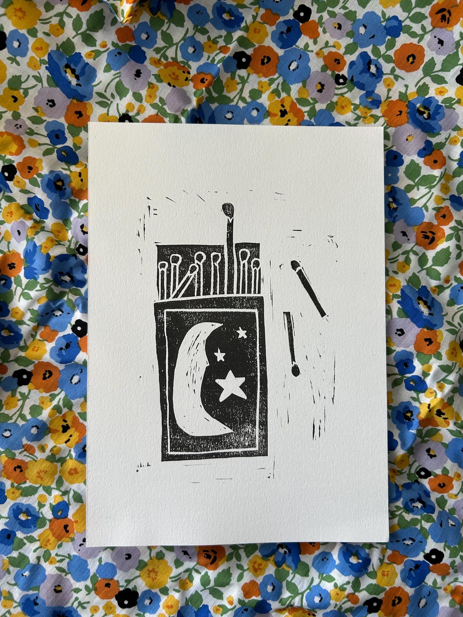 Magic Matchbox Linocut Print: Handmade Witchcraft Art - Etsy