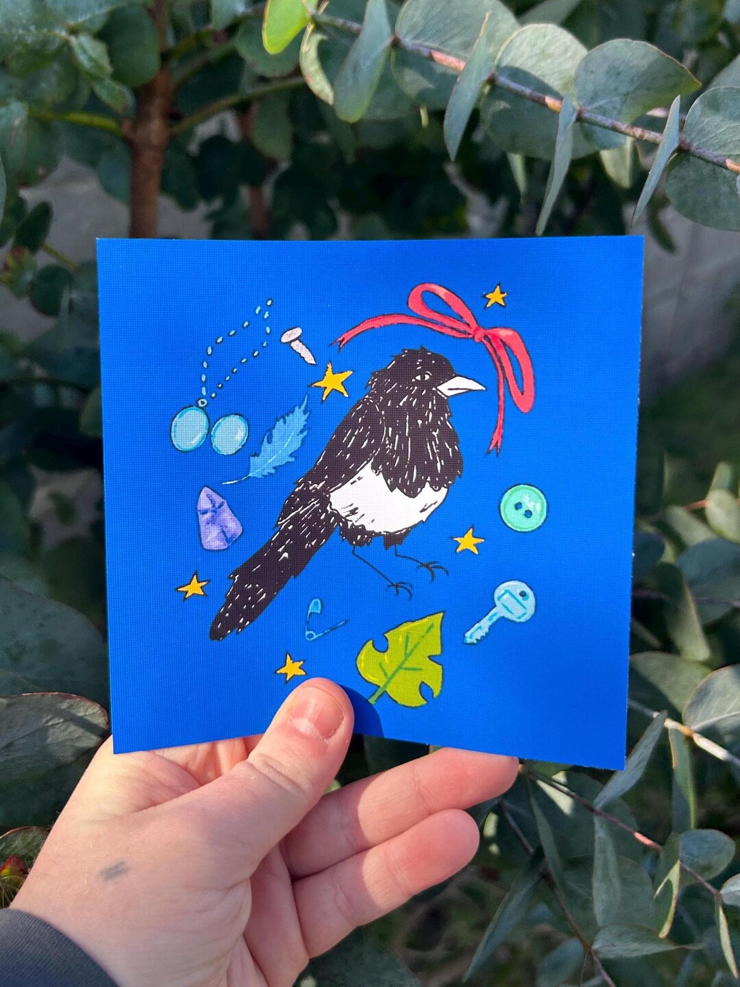 Magpie Trinket Art Print: Whimsical Bird Lover Wall Decor - Etsy