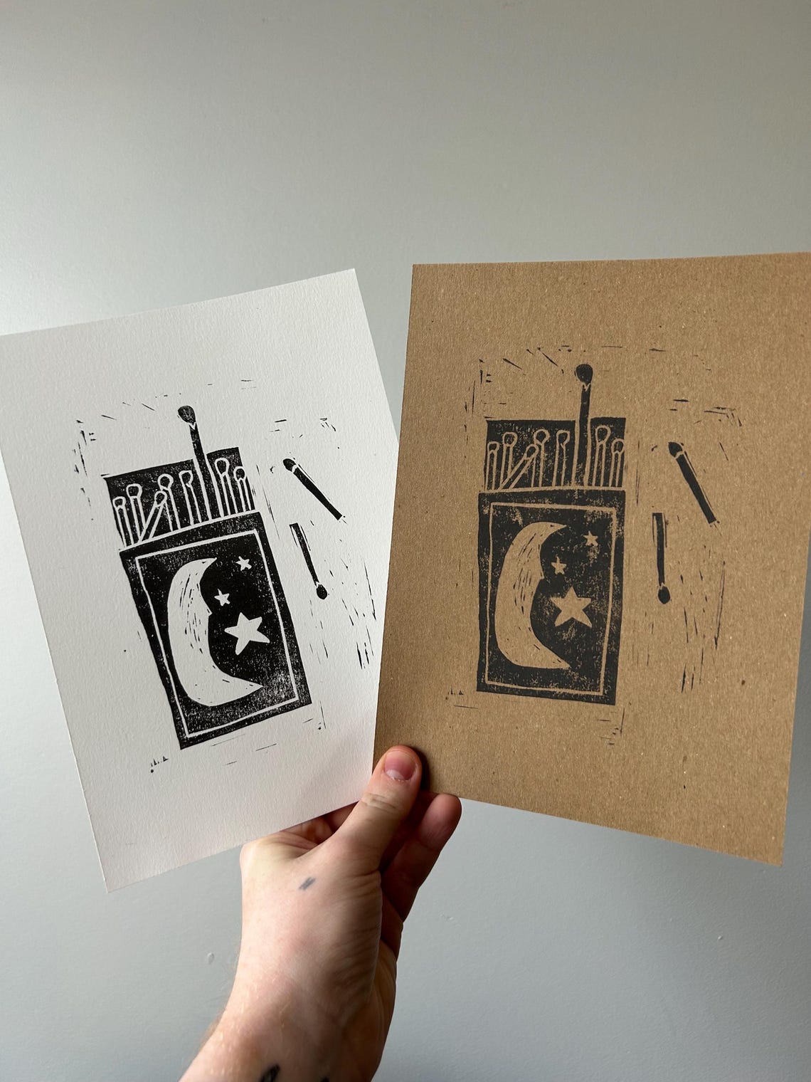 Magic Matchbox Linocut Print: Handmade Witchcraft Art - Etsy